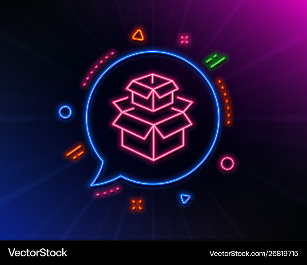 Packing boxes line icon delivery parcel sign Vector Image