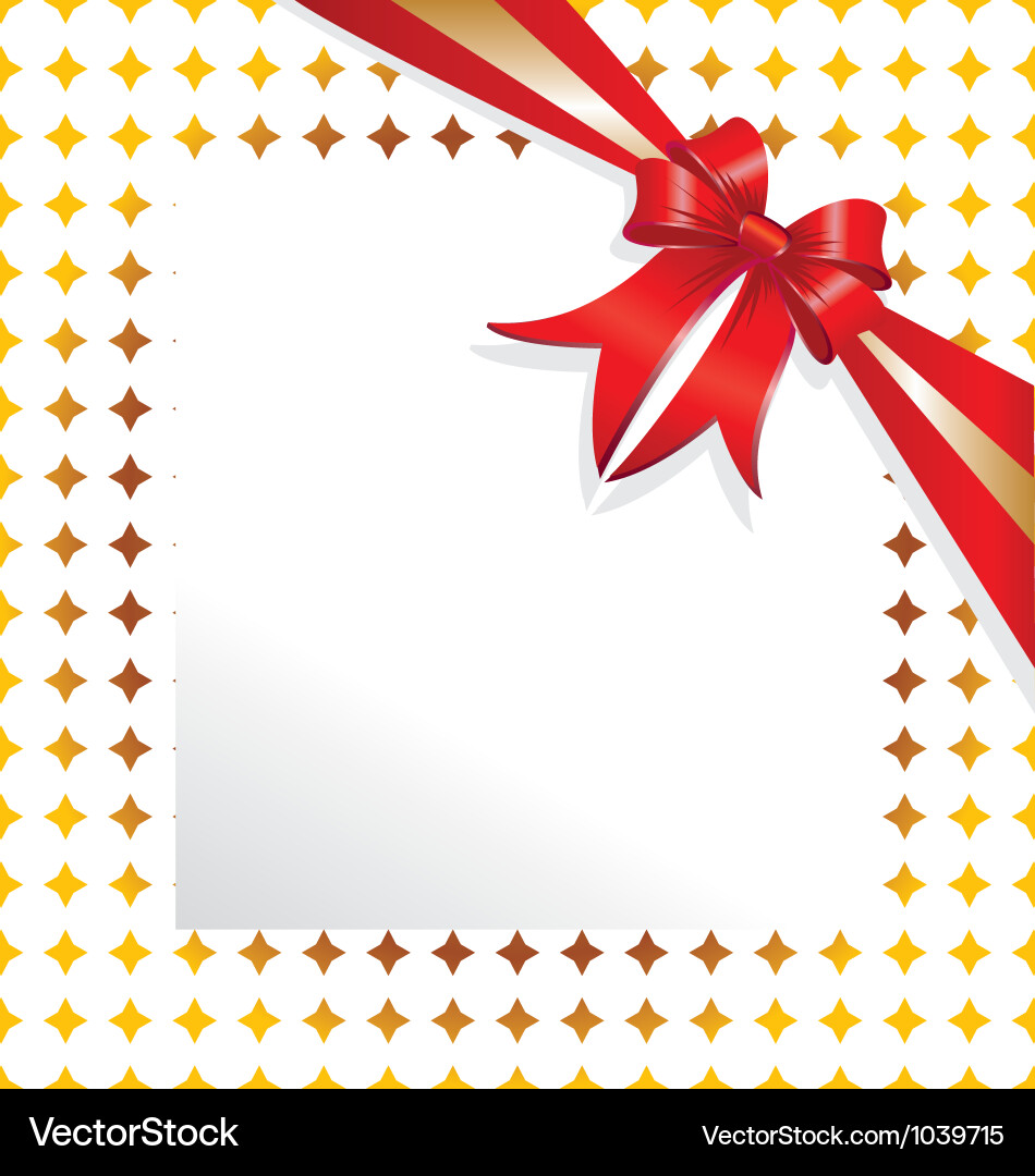 Red ribbon gold paper Royalty Free Vector Image