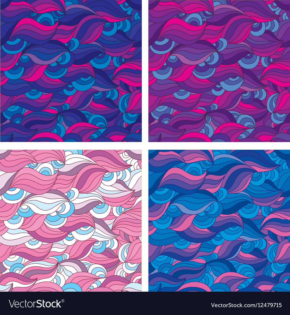 Set of seamless waves patterns Royalty Free Vector Image