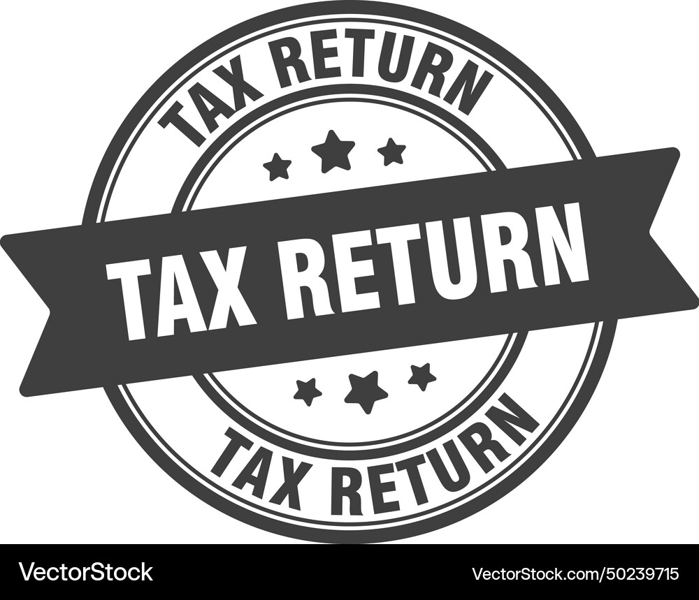 Tax return stamp label on transparent Royalty Free Vector