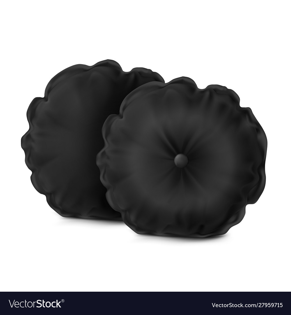 Unn mock up black set pillow round Royalty Free Vector Image Unn mock up black set pillow round Royalty Free Vector Image