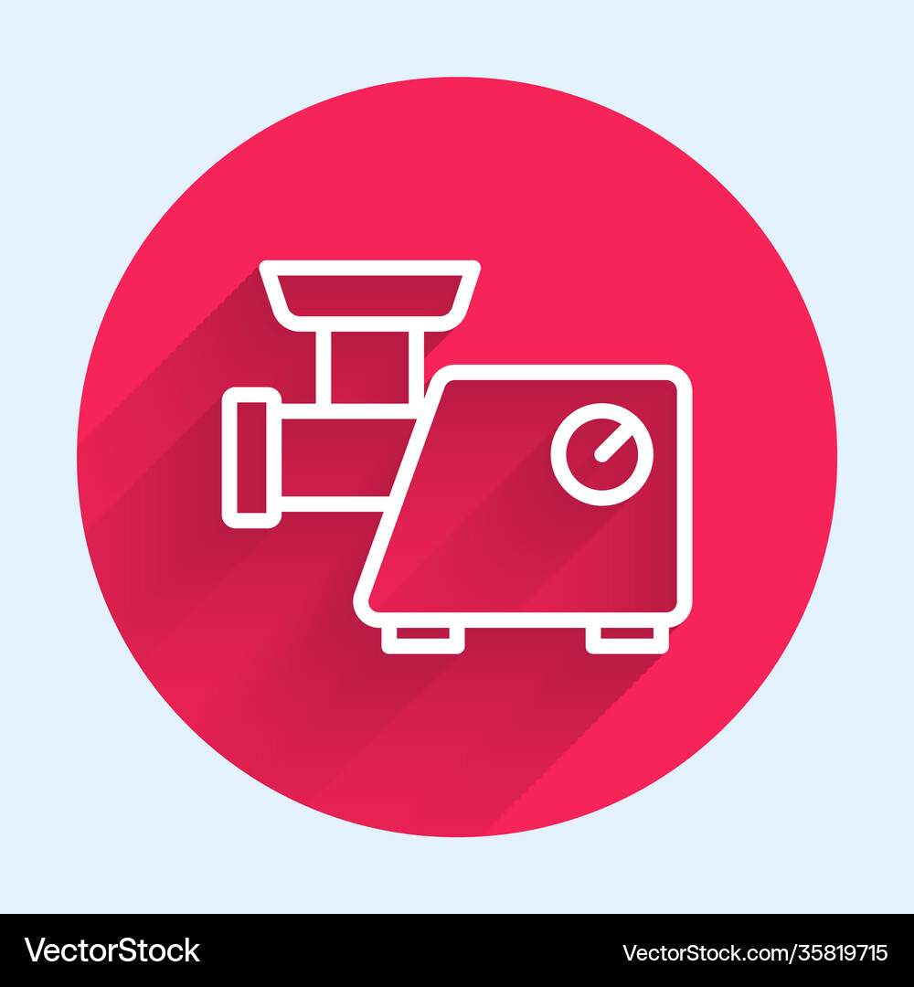 White line kitchen meat grinder icon isolated Vector Image