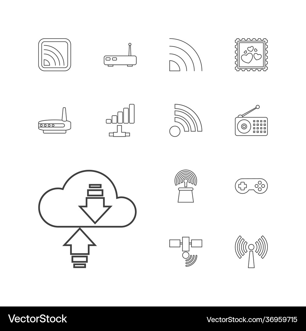 Wireless icons Royalty Free Vector Image - VectorStock