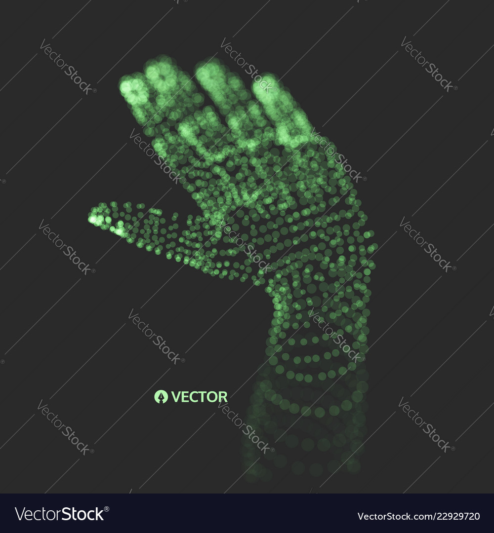 Connected Grid Arm Model Royalty Free Vector Image
