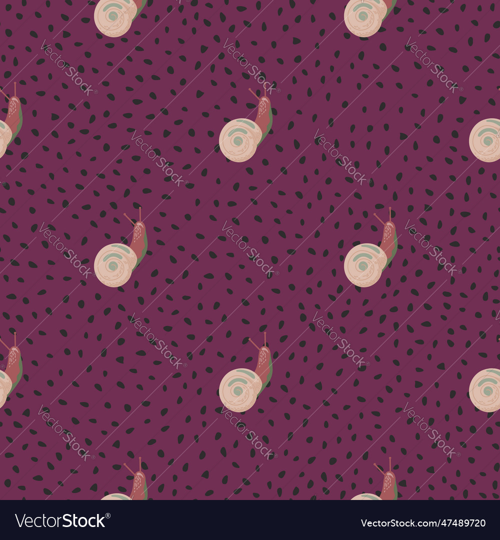 Cute snails seamless pattern funny cartoon Vector Image
