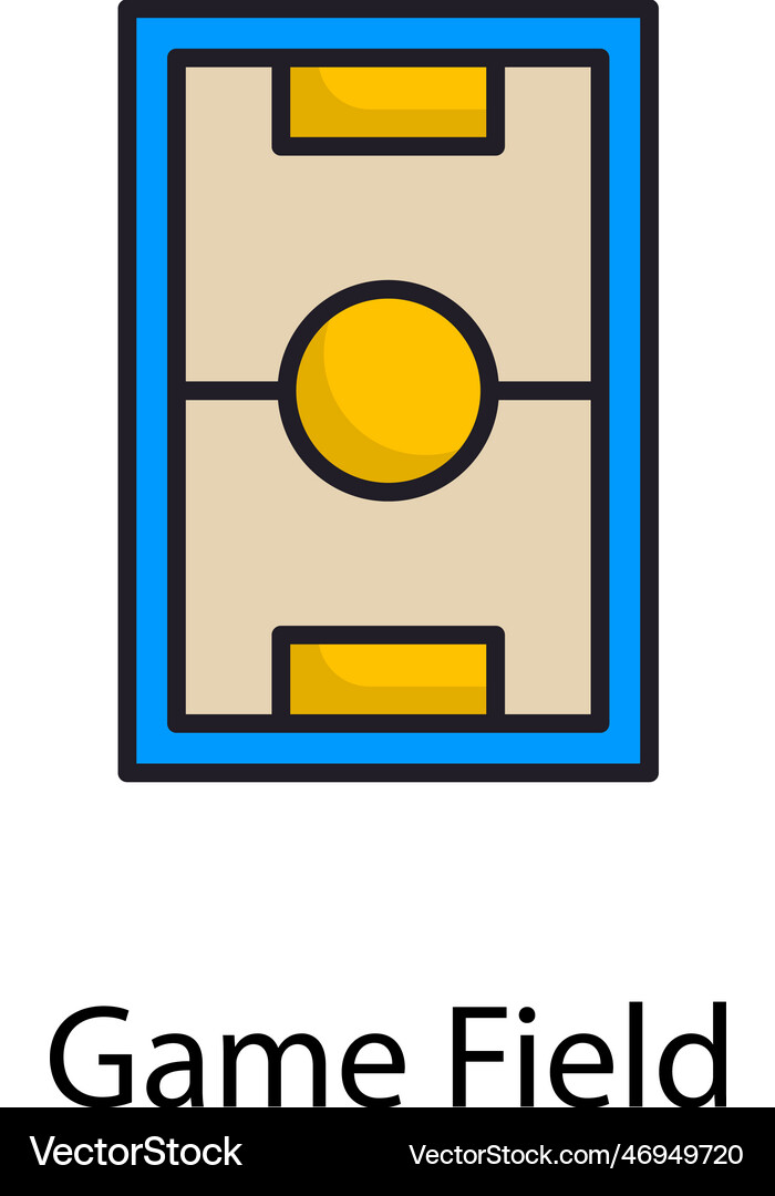 Game field fill outline icon design Royalty Free Vector