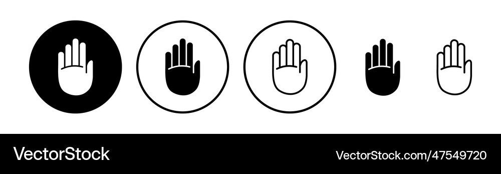 Hand icon symbols palm Royalty Free Vector Image