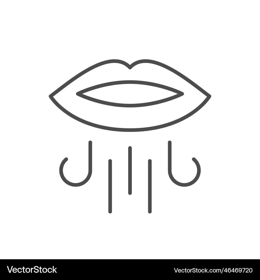 Human breathing line outline icon Royalty Free Vector Image