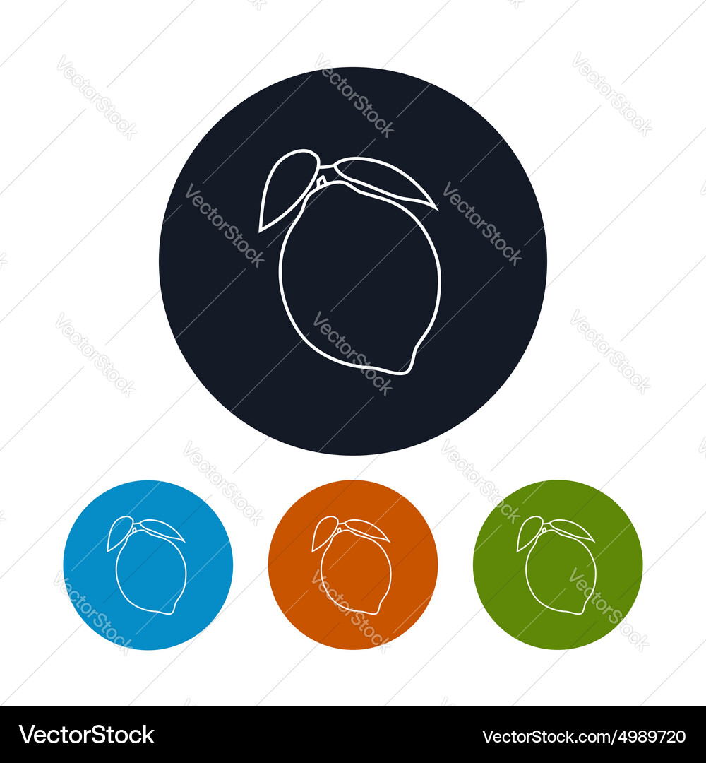 Icon lemon in the contours Royalty Free Vector Image