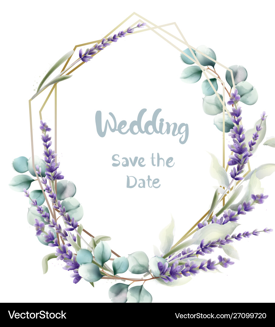Lavender card watercolor Royalty Free Vector Image