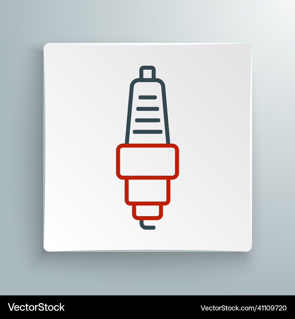 Line car spark plug icon isolated on white Vector Image