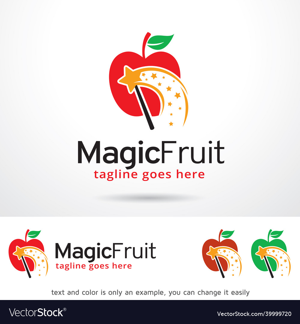 Magic fruit logo template Royalty Free Vector Image