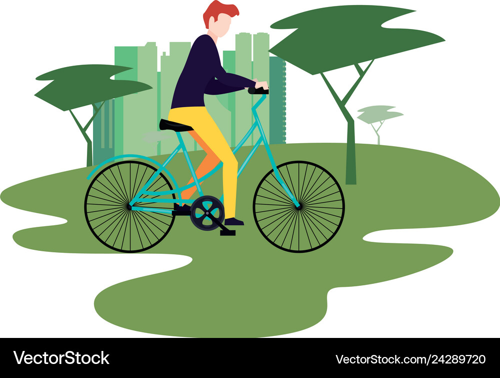 Man riding bike Royalty Free Vector Image - VectorStock