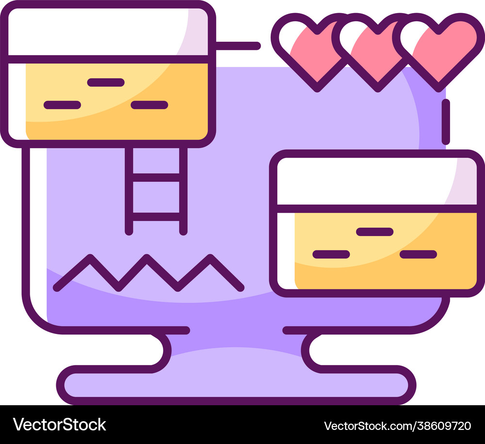 Platform video game rgb color icon Royalty Free Vector Image