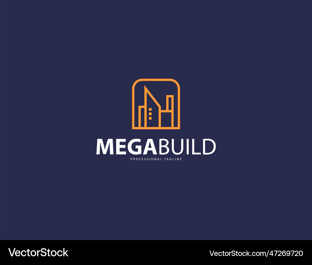 Real estate logo design template monoline Vector Image