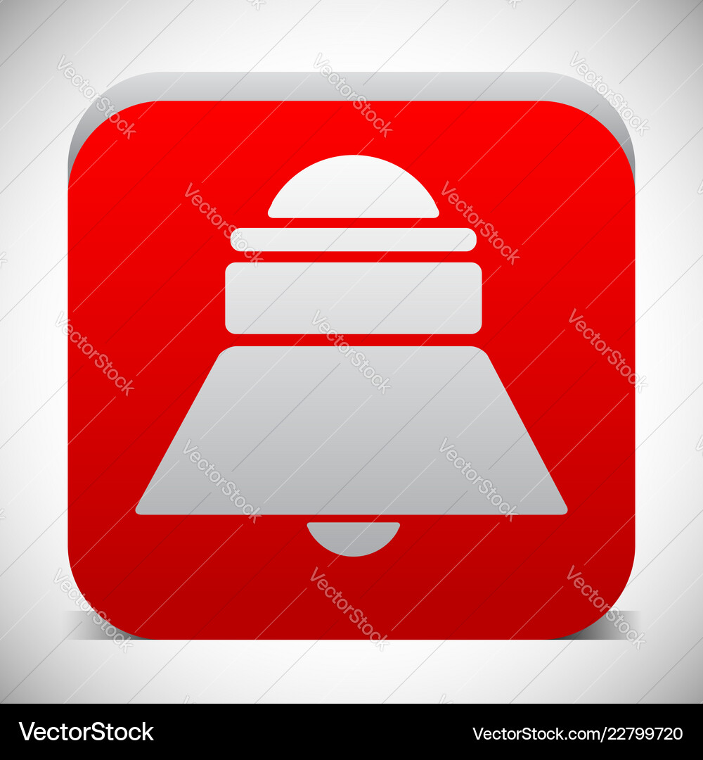 Red bell siren icon notification alarm Royalty Free Vector