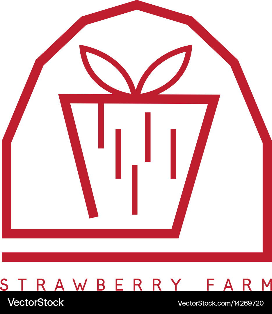 Strawberry farm simple icon design template Vector Image