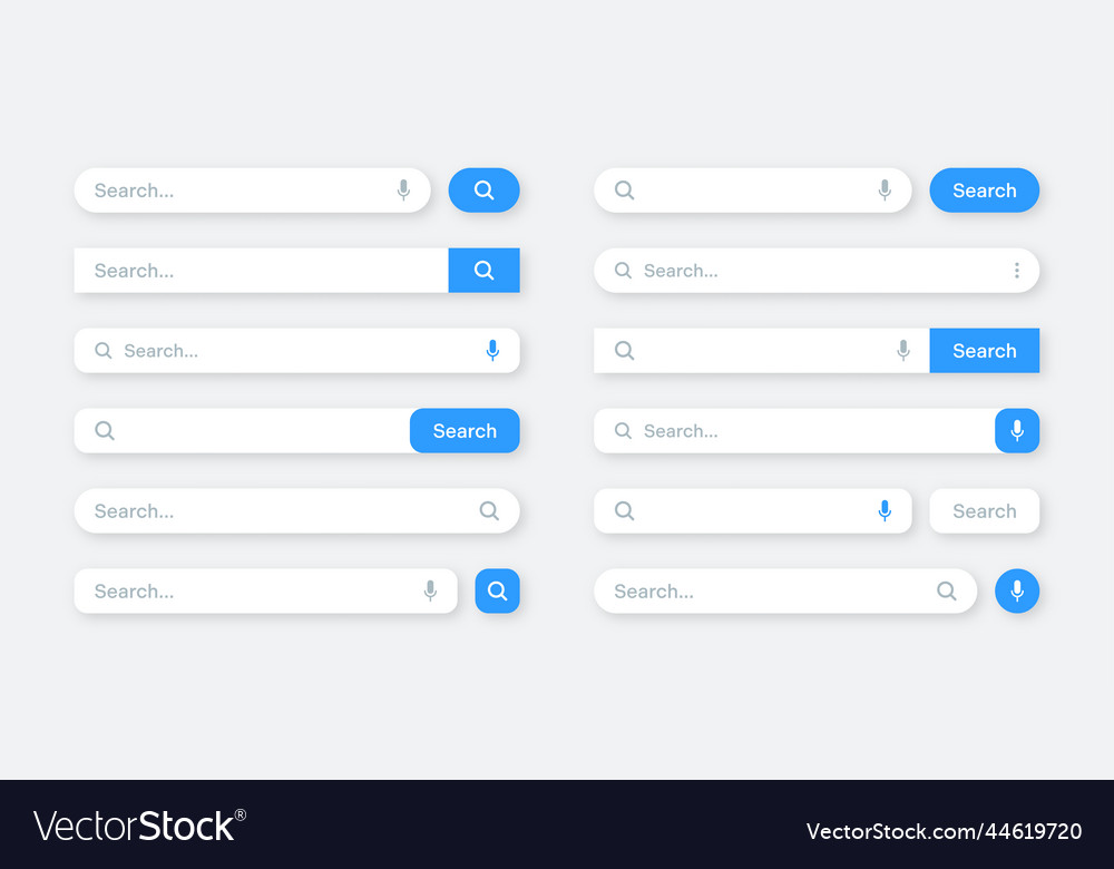 Various search bar templates internet browser Vector Image