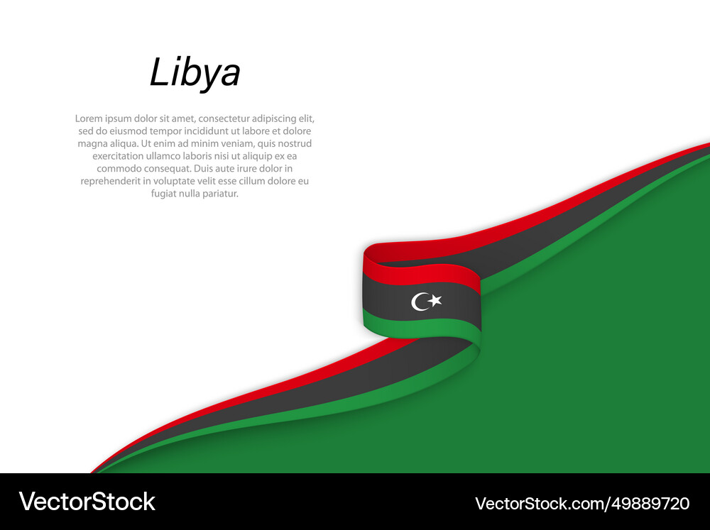 Wave flag of libya with copyspace background Vector Image