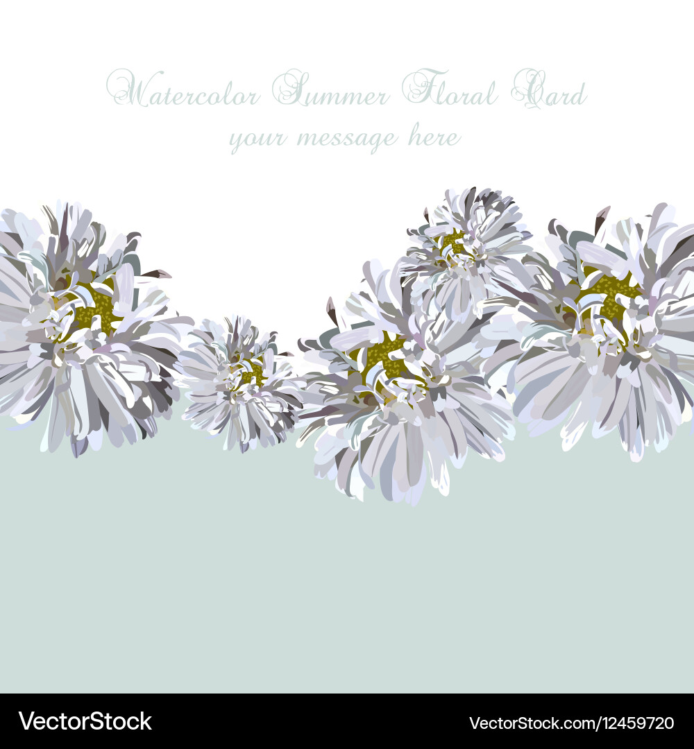 Wedding Invitation delicate aster flowers card Vector Image