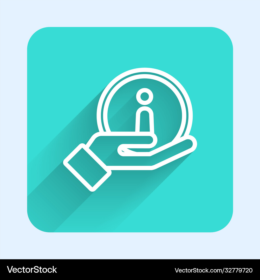 White line information icon isolated with long Vector Image