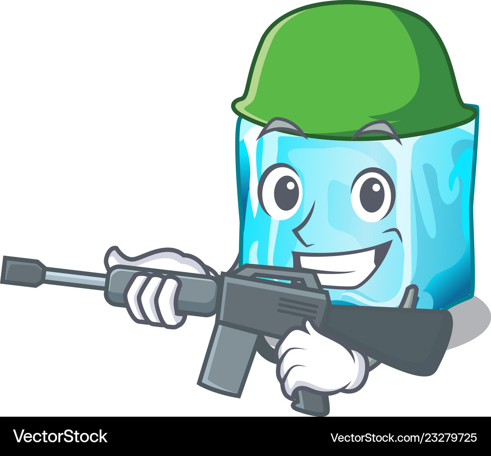 Army ice cubes shape on the cartoon Royalty Free Vector