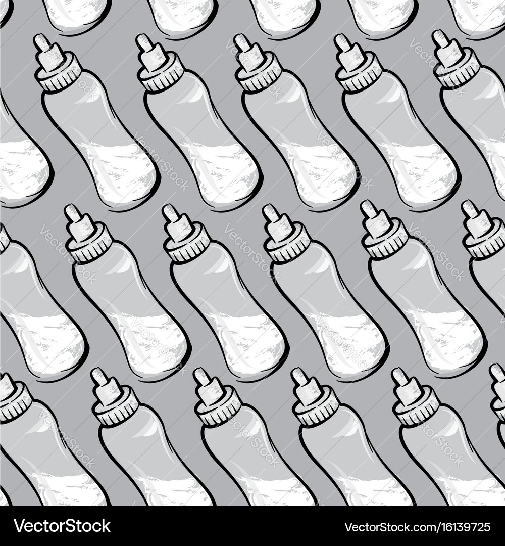 Baby Bottle Milk Pattern - Seamless Royalty Free Vector