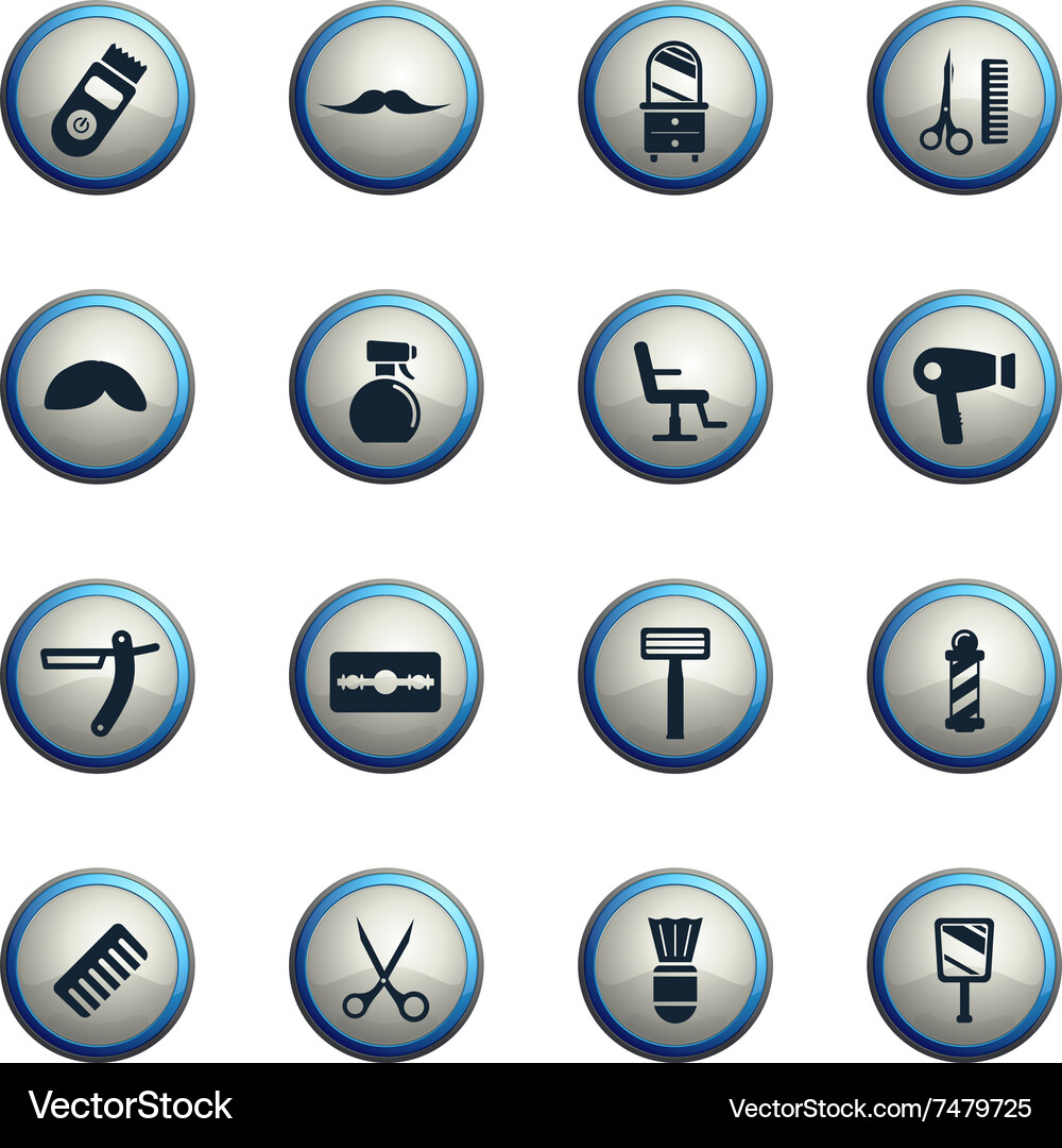 Barbershop icons set Royalty Free Vector Image