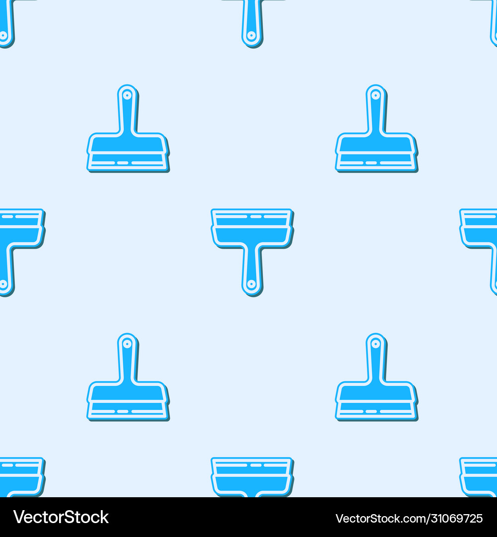 Blue line cleaning service with rubber cleaner Vector Image