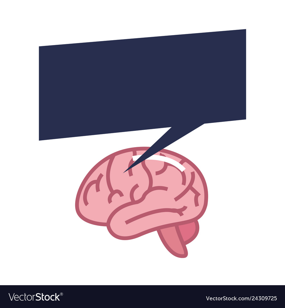 Brain creativity speech bubble Royalty Free Vector Image