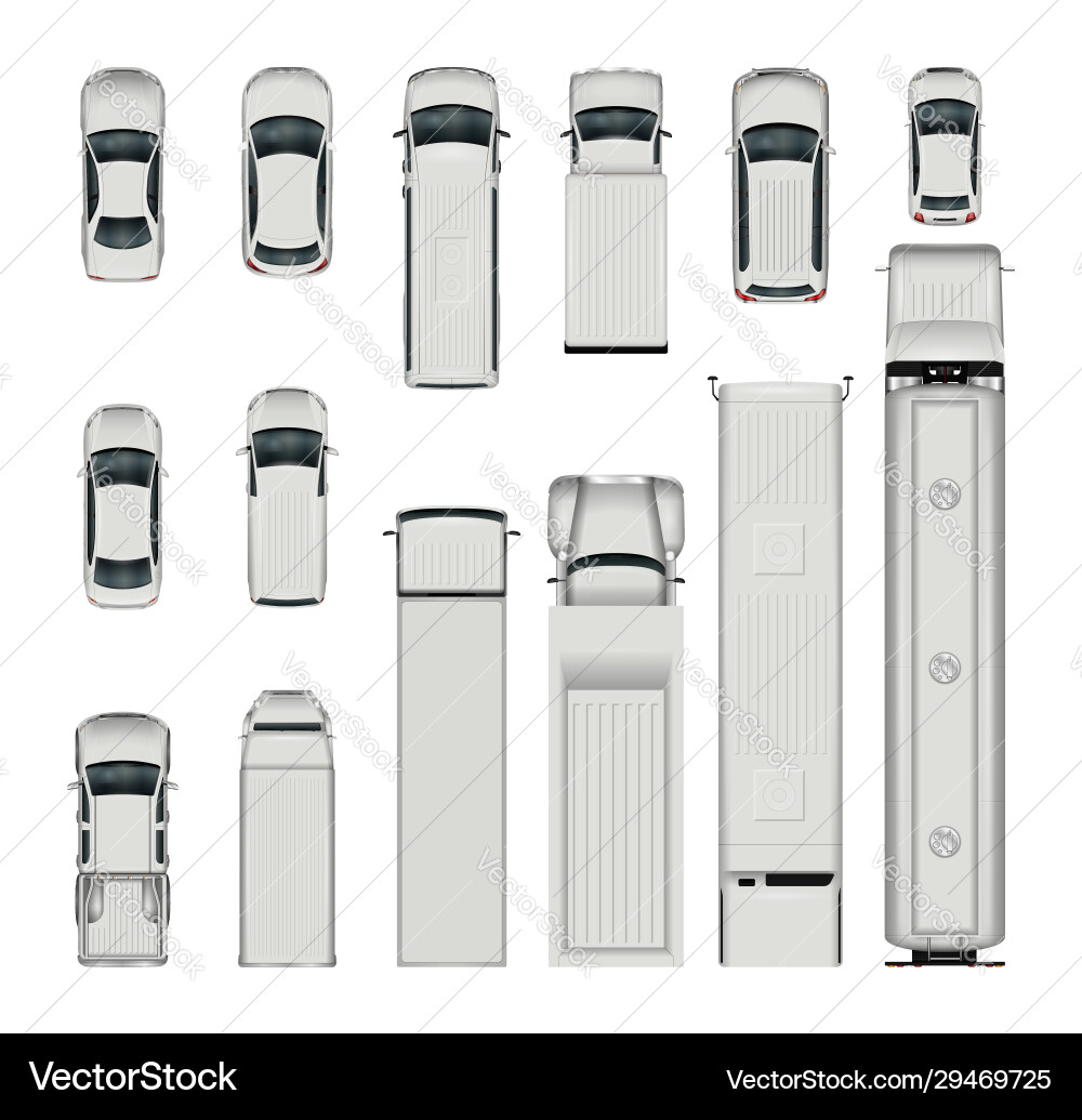 Cars top view Royalty Free Vector Image - VectorStock