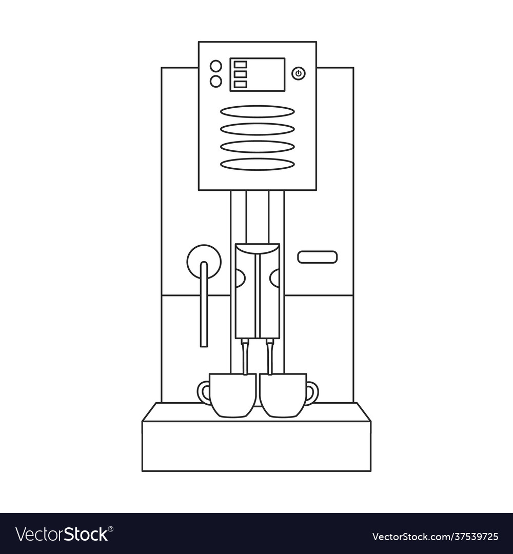 Coffee machine outline icon Royalty Free Vector Image