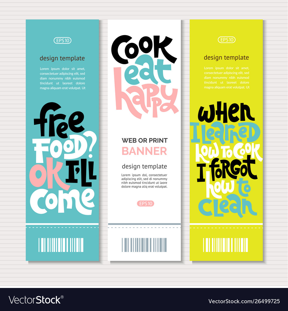 Cooking class quotes Royalty Free Vector Image