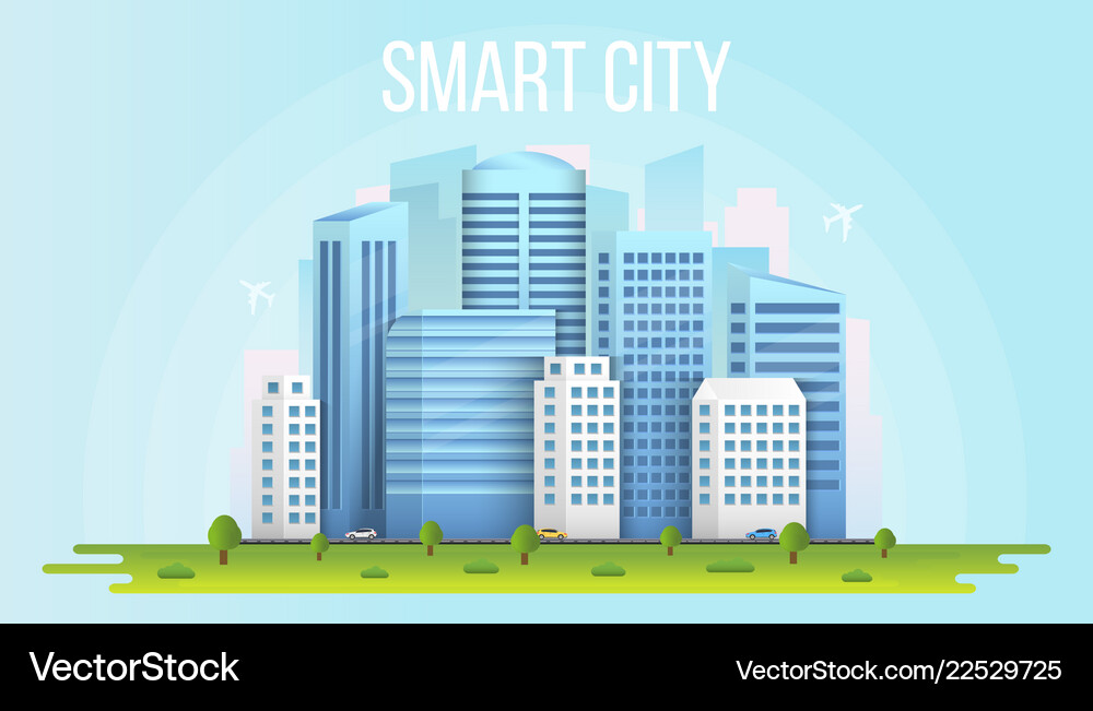 Creative smart city urban Royalty Free Vector Image