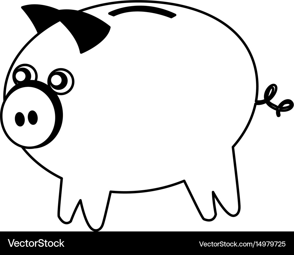 Cute piggy character icon Royalty Free Vector Image