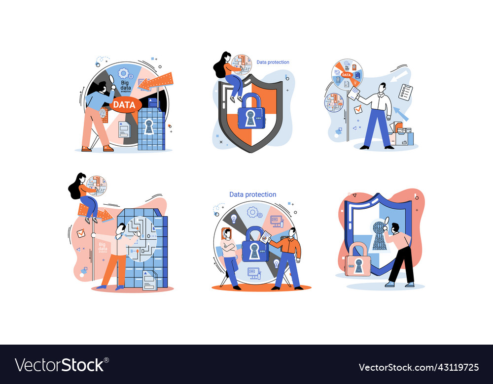 Data Protection Privacy Internet Security Vector Image
