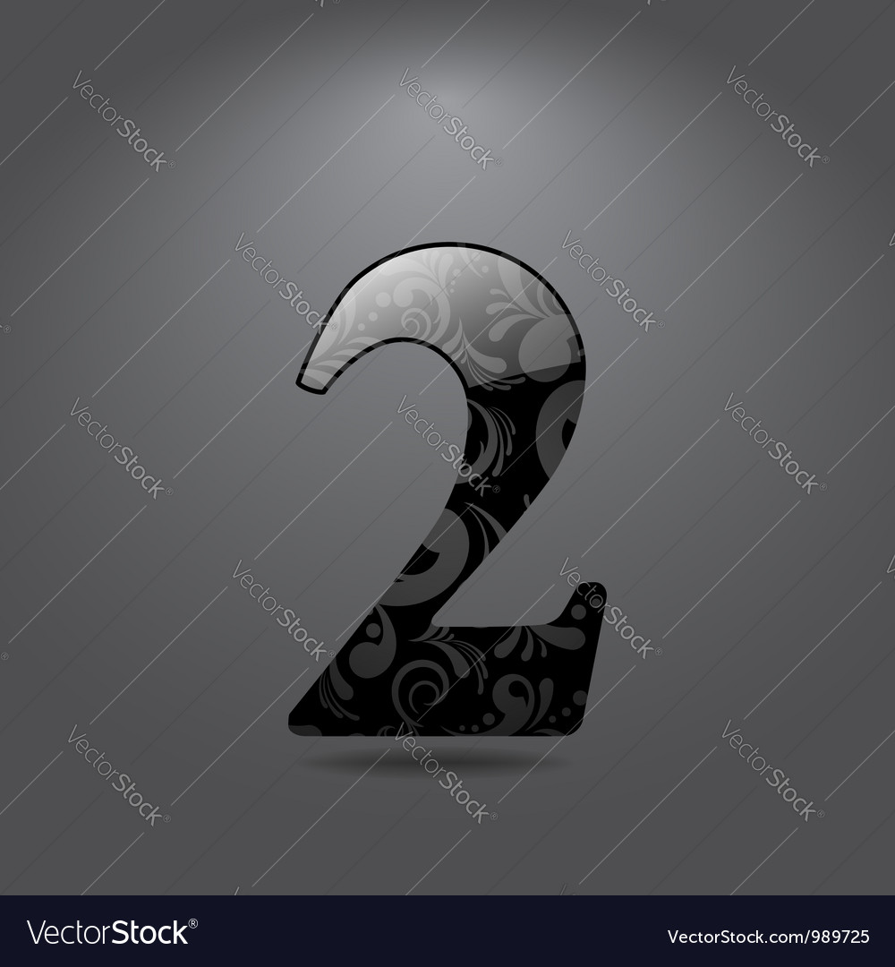 Digit two Royalty Free Vector Image - VectorStock