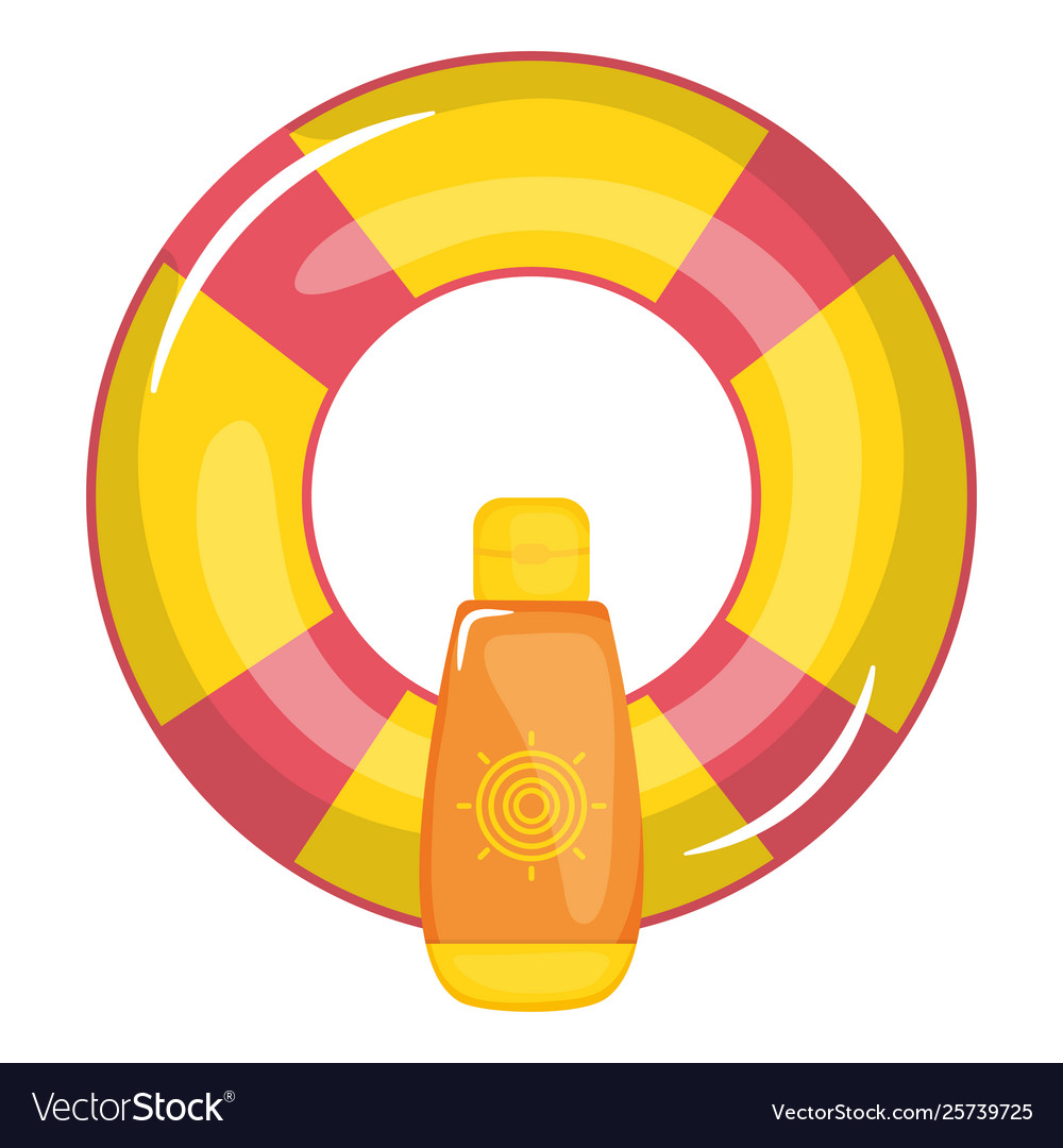 Float lifeguard with solar bloquer bottle Vector Image