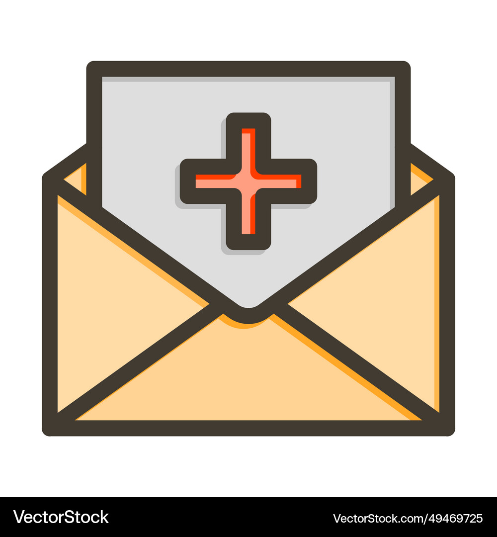 Invitation thick line filled colors icon Vector Image