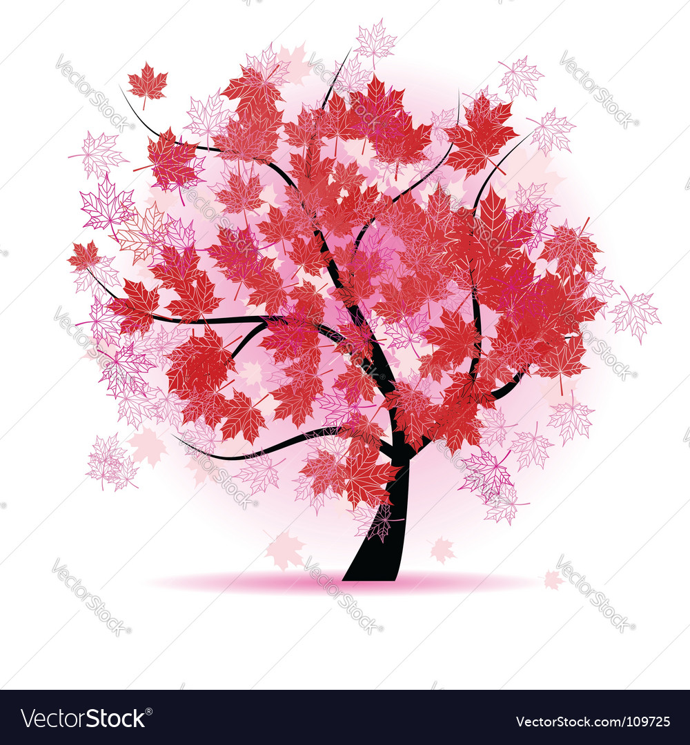 Maple tree autumn leaf fall Royalty Free Vector Image