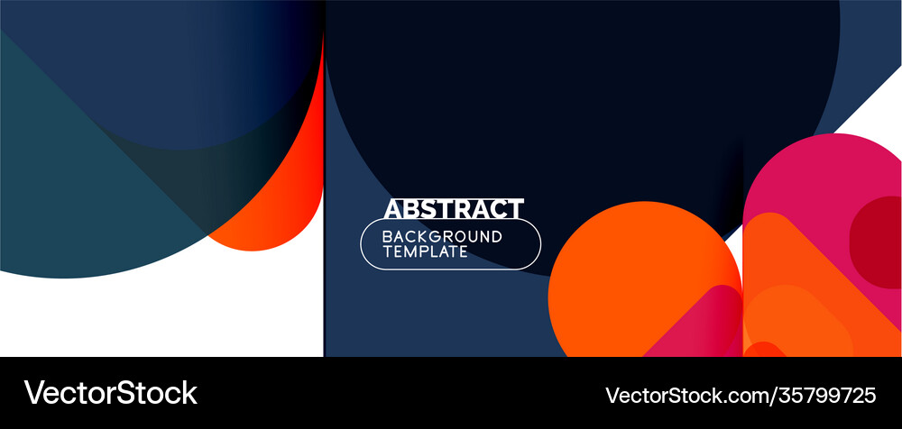 Modern geometric round shapes and dynamic lines Vector Image