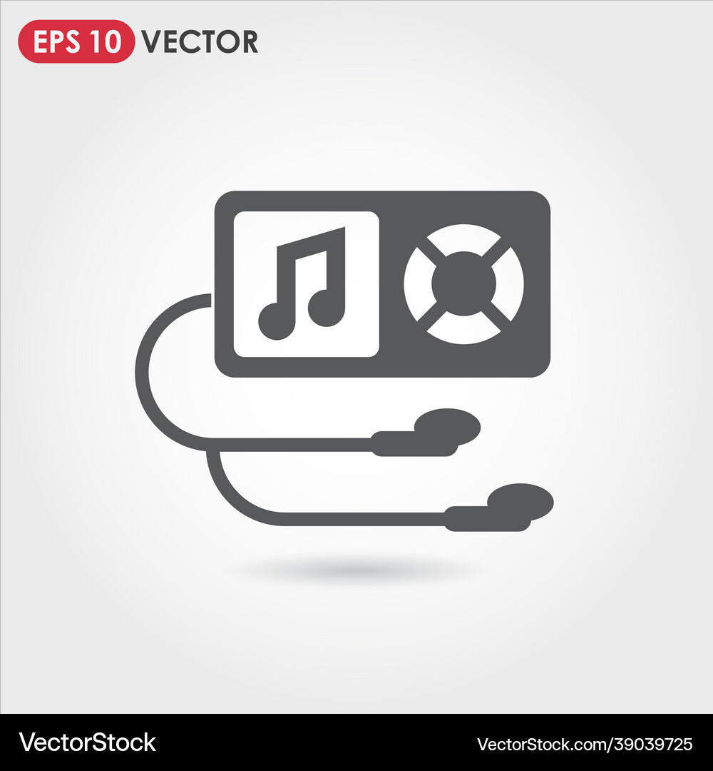 Mp3 player single icon Royalty Free Vector Image