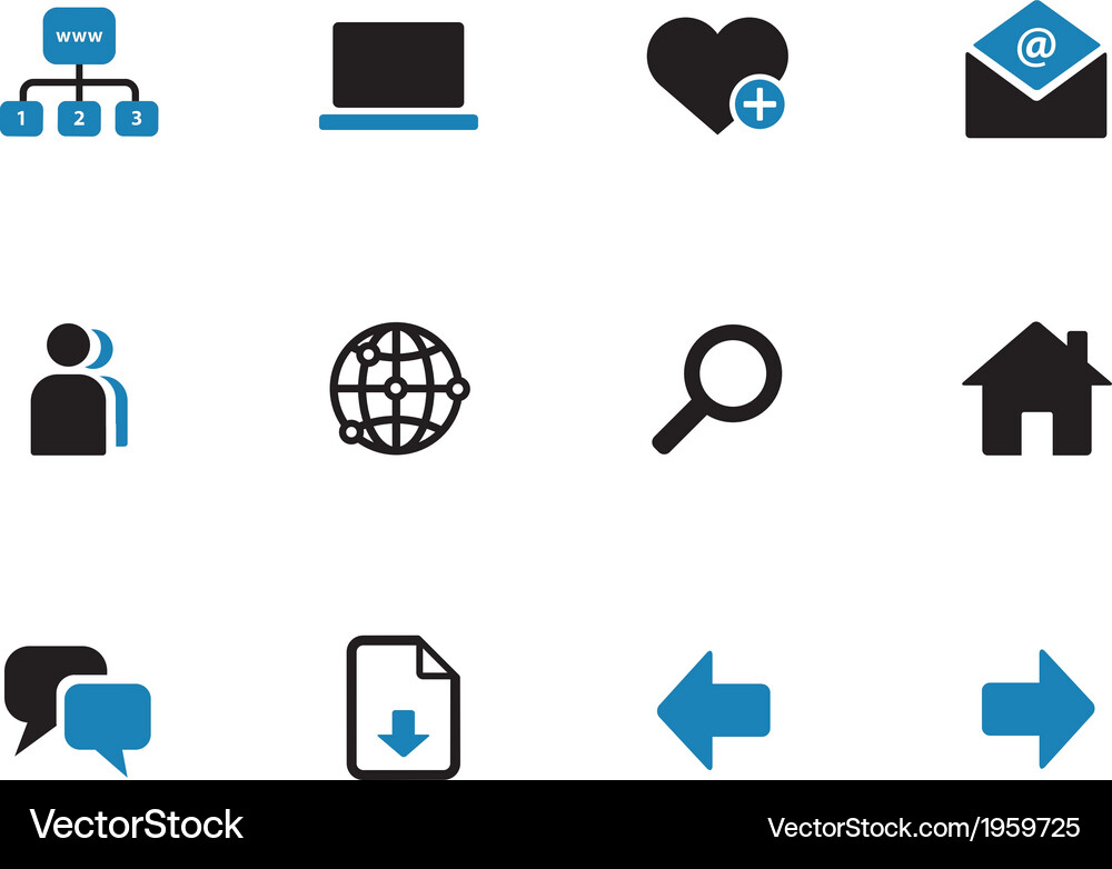 Network duotone icons on white background Vector Image