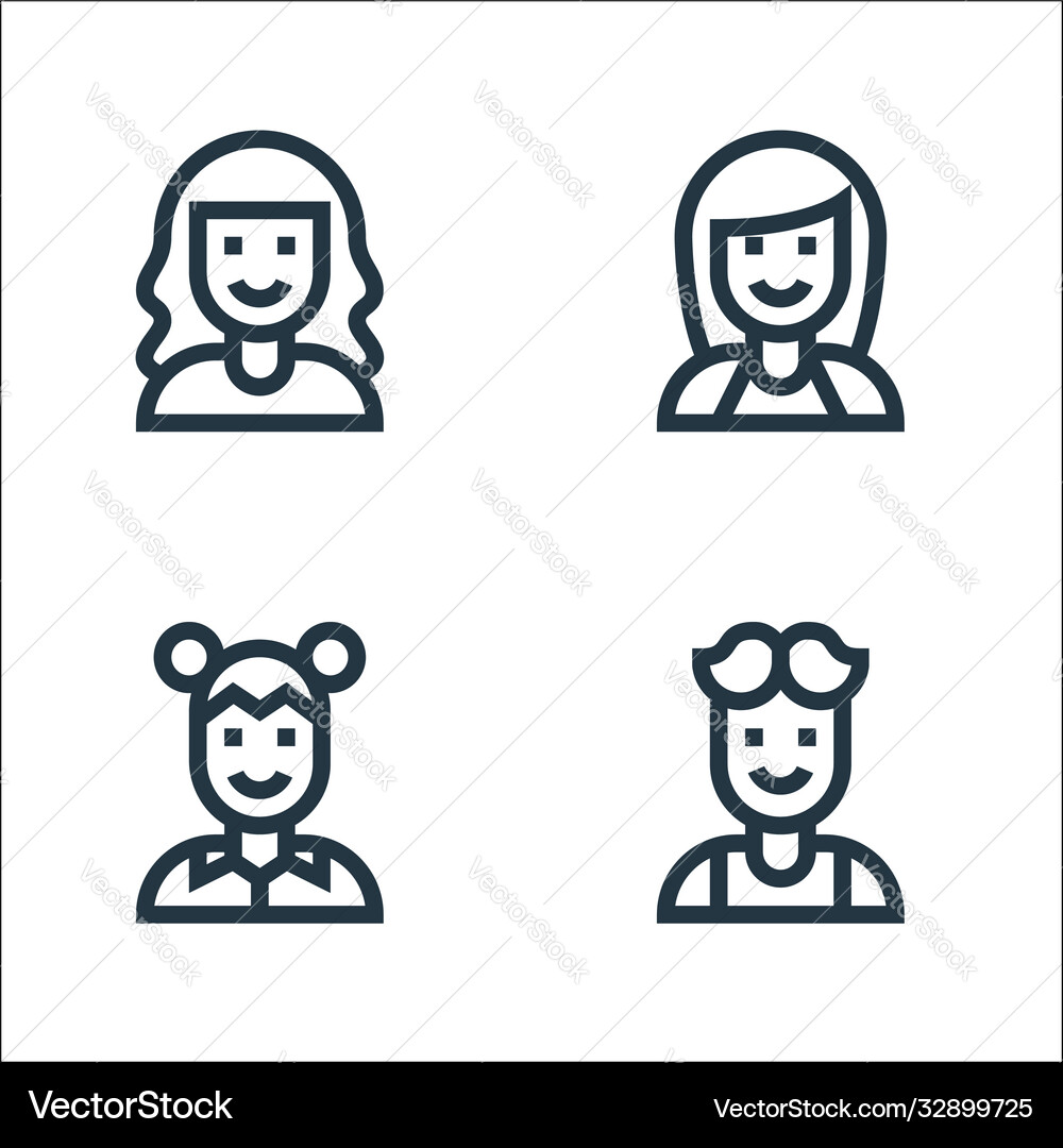 People line icons linear set quality line set Vector Image