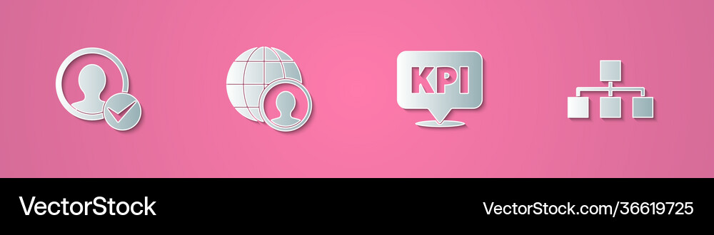 Set paper cut create account screen globe Vector Image