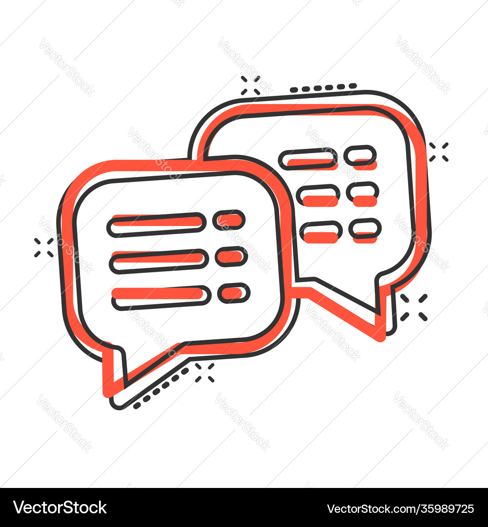 Speak chat sign icon in comic style speech Vector Image