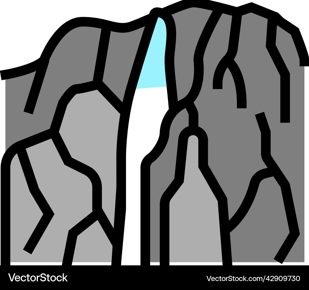 Angel falls color icon Royalty Free Vector Image