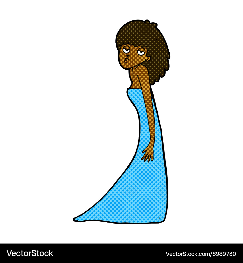 Comic cartoon woman pulling photo face Royalty Free Vector