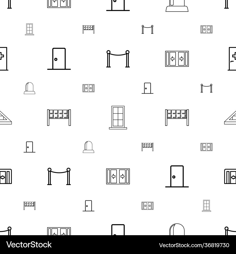 Entrance icons pattern seamless white background Vector Image