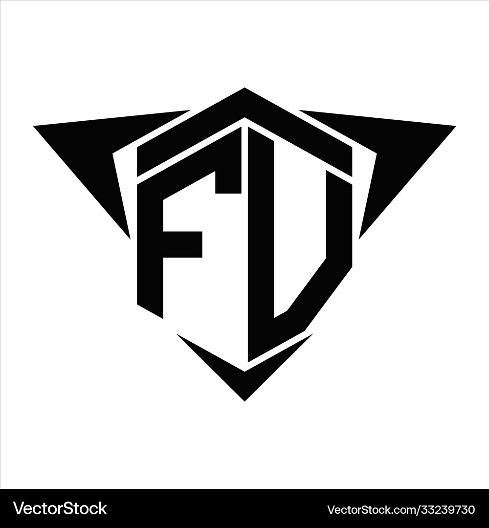 Fv logo monogram with wings arrow around design Vector Image